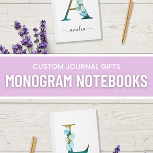 Personalized Journal Notebook Gift Custom Name Gift Graduate Monogram ...