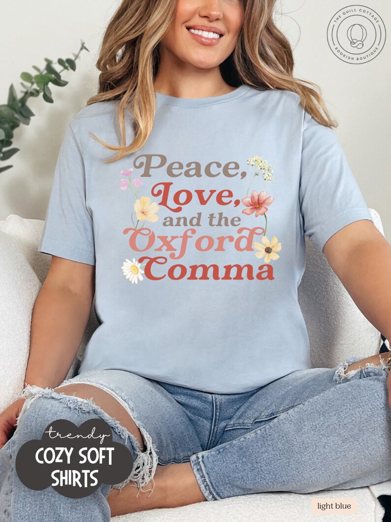The Oxford Comma, Oxford Comma Society Shirt, Funny Grammar Shirt ...