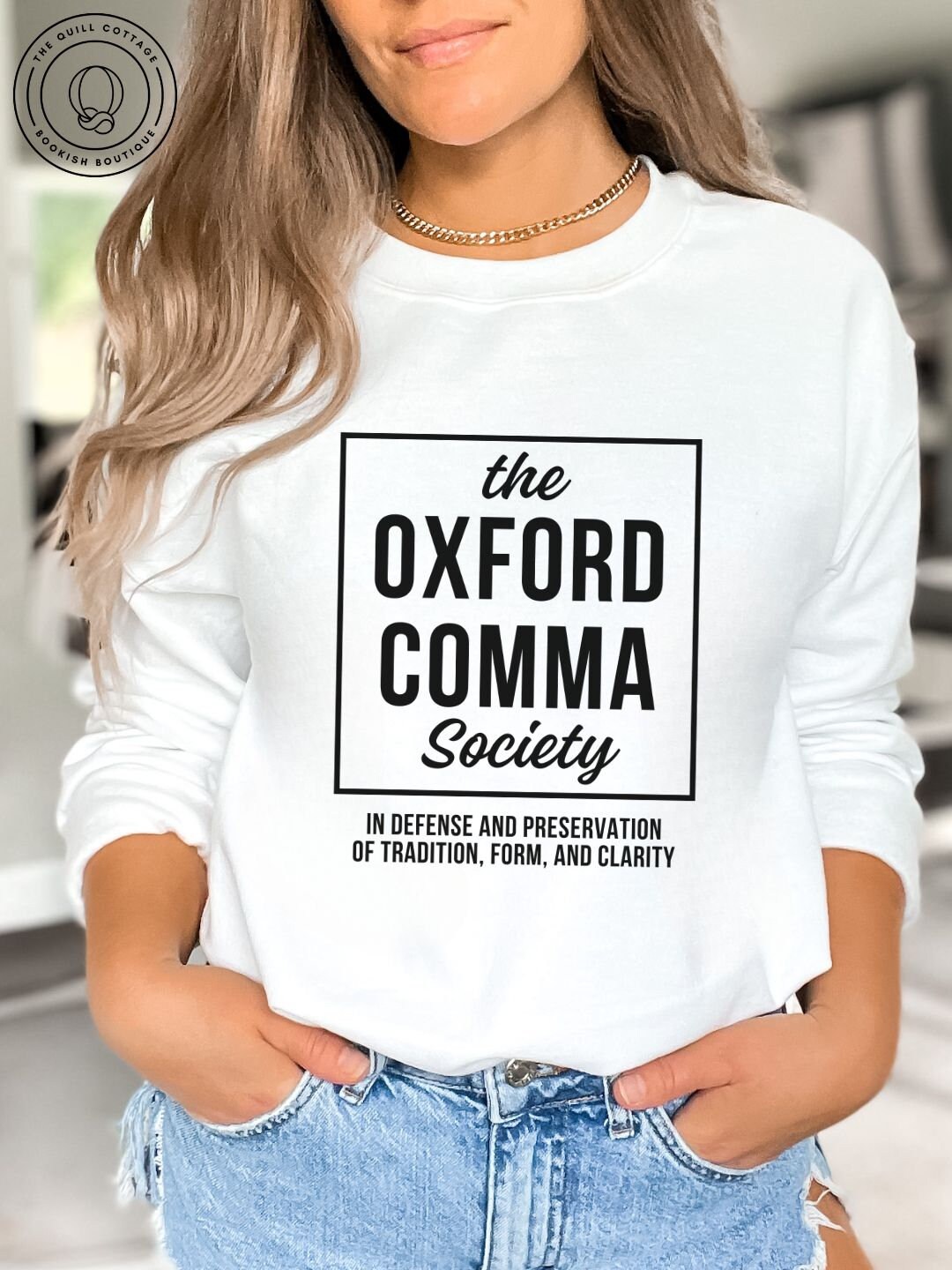 Oxford Comma Society Sweatshirt, Writer Gift Sweatshirt, Bibliophile ...