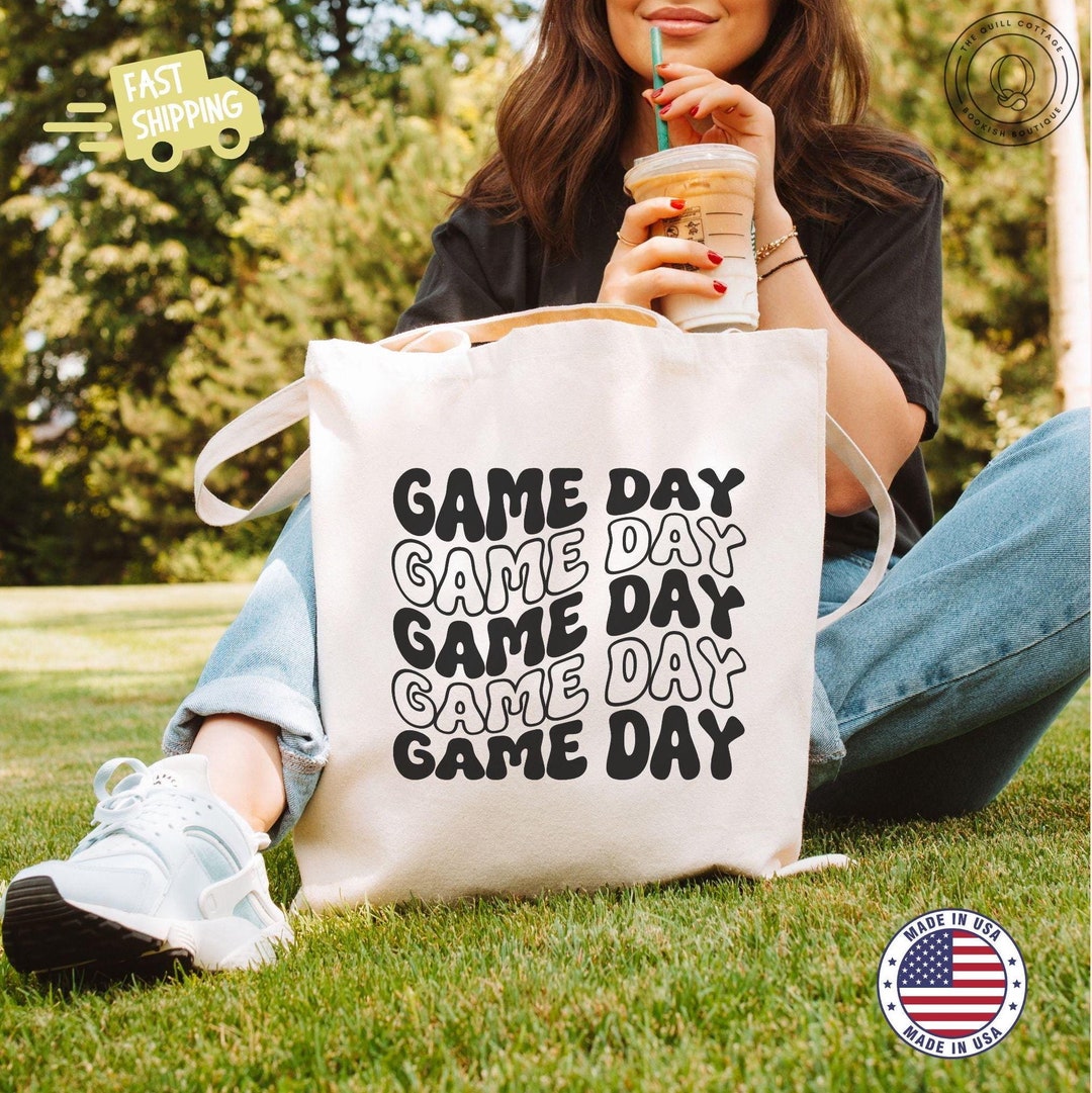 Game Day Canvas Tote Bag Football Gameday Tote Bag Team Mom Game Day ...