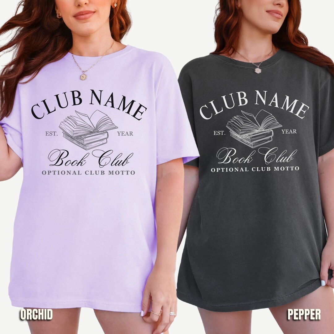 Book Club Personalized Comfort Colors® Shirt, Custom Book Club Shirt ...