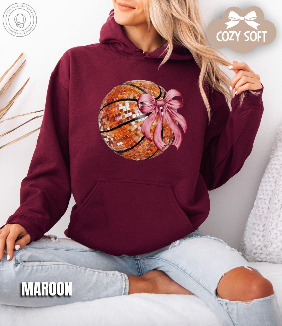 Disco Basketball Sweatshirt Cute Bow Basketball Season Sweater Game Day ...
