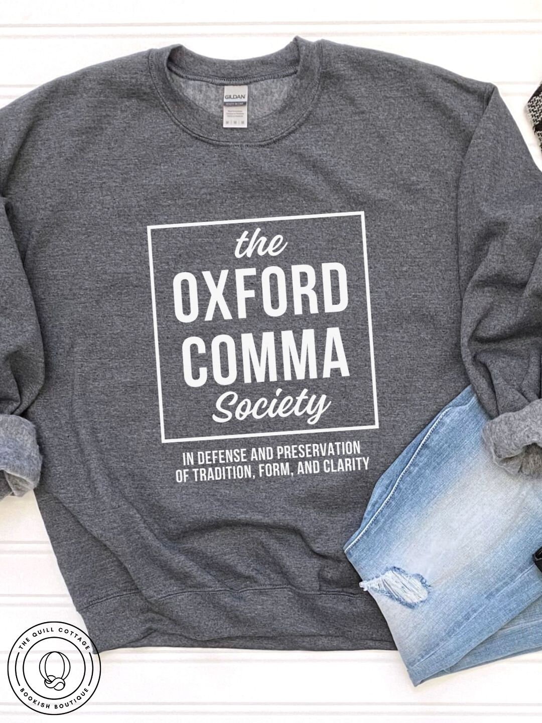 Oxford Comma Society Sweatshirt, Writer Gift Sweatshirt, Bibliophile ...
