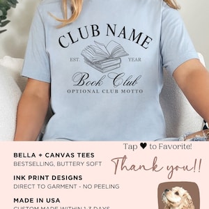 Book Club Personalized Shirts Custom Bookish Shirt Personal Gift for ...