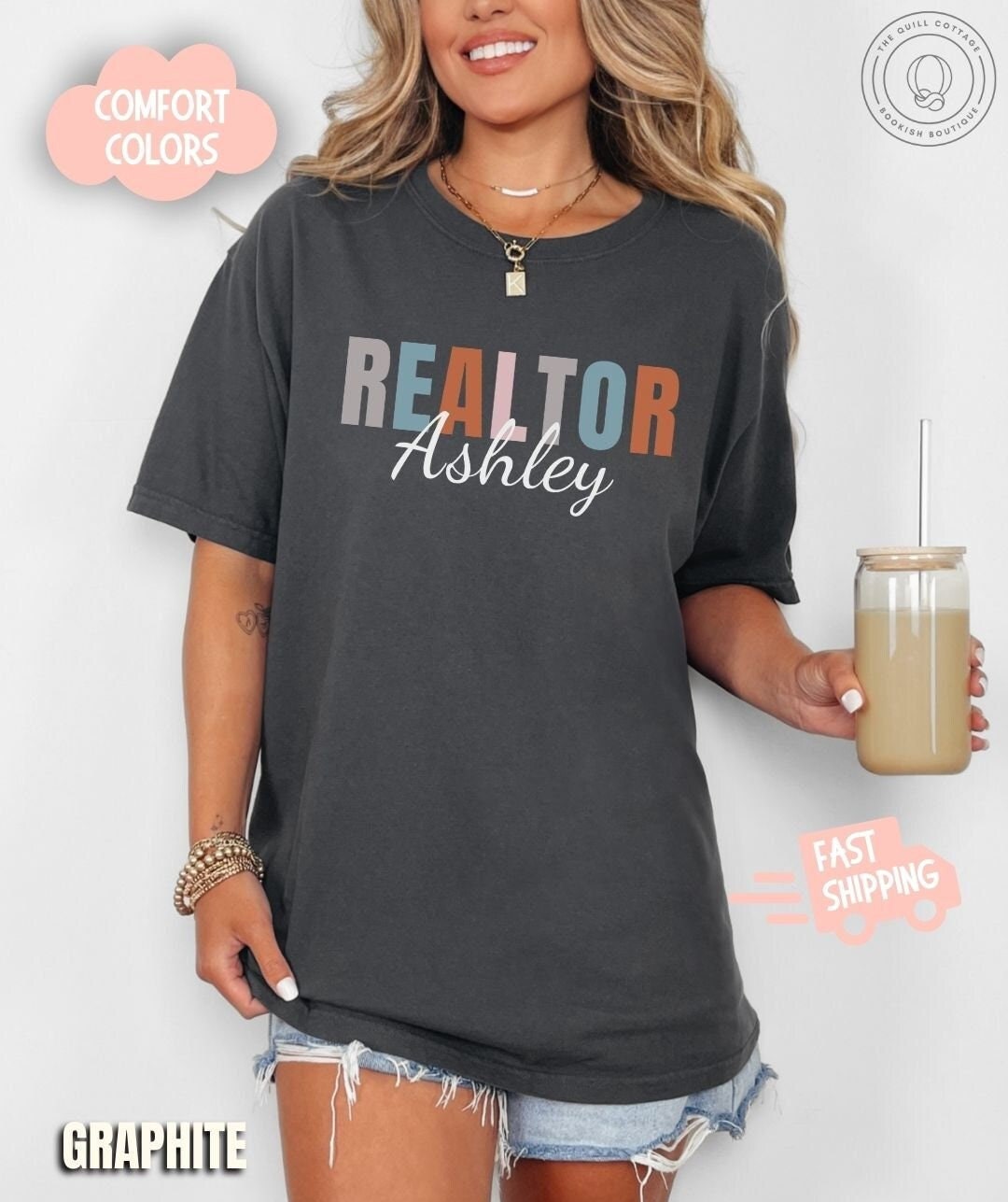 Custom Real Estate Agent Shirts Comfort Colors® Realtor Custom Name ...