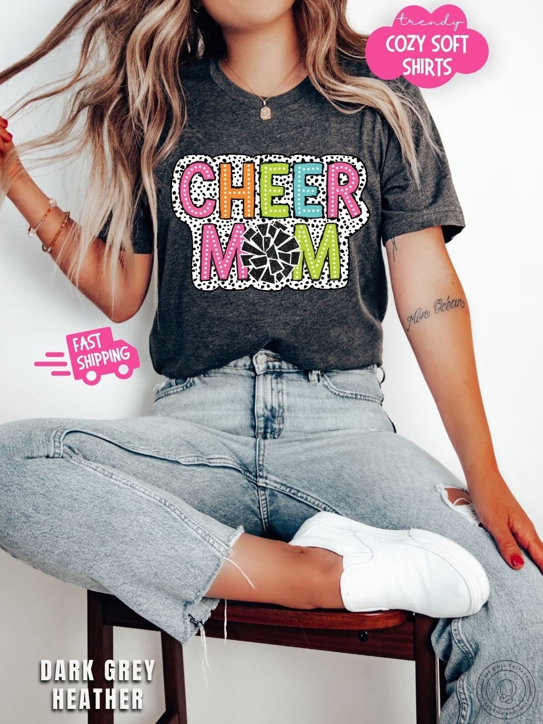 Cheerleading Mom Shirt for Game Day Shirt Gift for Cheer Team Mom Gift ...