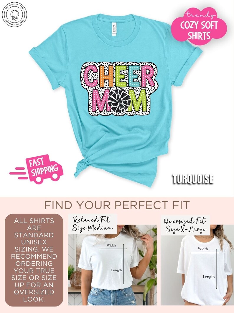 Cheerleading Mom Shirt for Game Day Shirt Gift for Cheer Team Mom Gift ...