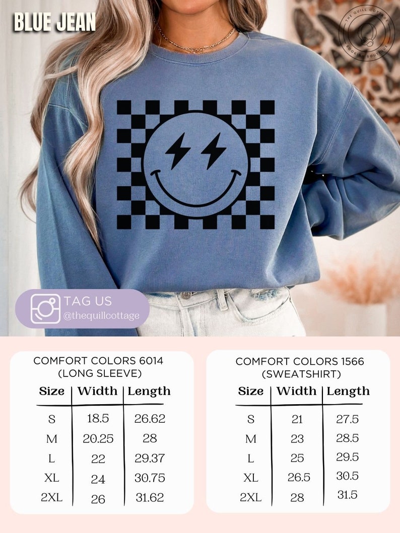 Comfort Colors® Retro Checkered Shirt, Trendy Aesthetic Happiness Shirt ...