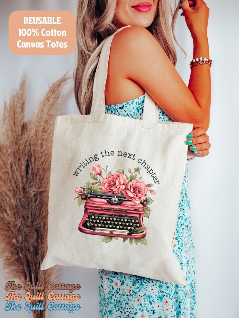 Canvas Tote Bag Writing the Next Chapter Book Lover Gift for Friend ...
