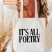Canvas Tote Bag Poetry Lover Gift for Librarian Bookish Bag Eco ...
