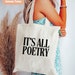 Canvas Tote Bag Poetry Lover Gift for Librarian Bookish Bag Eco ...