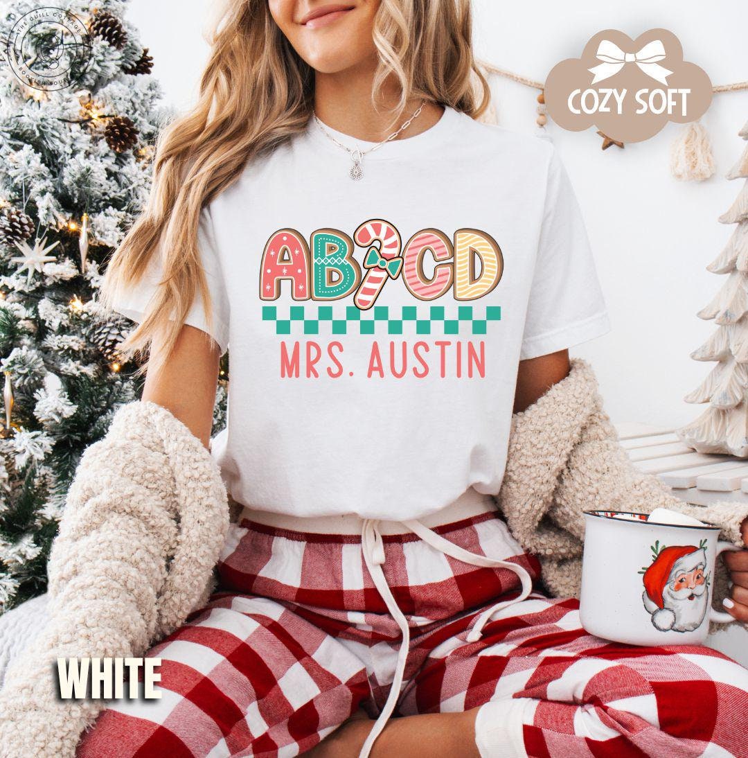 Custom Teacher ABCD Shirt Holiday Matching Shirts Personalized Name ...