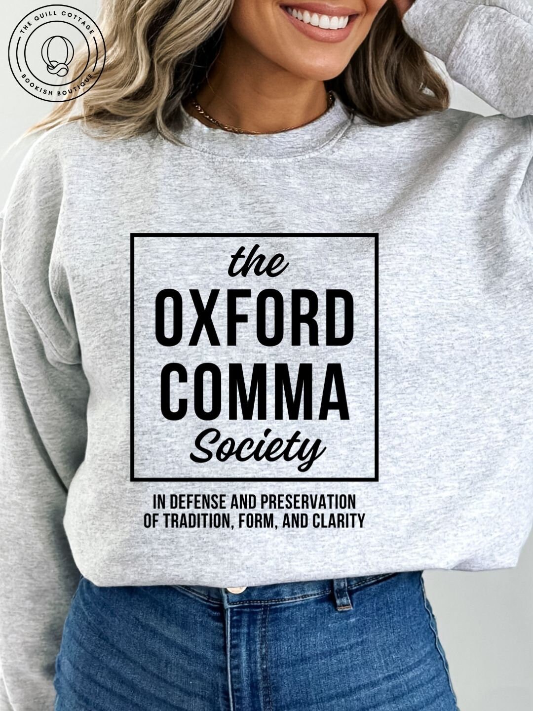 Oxford Comma Society Sweatshirt, Writer Gift Sweatshirt, Bibliophile ...