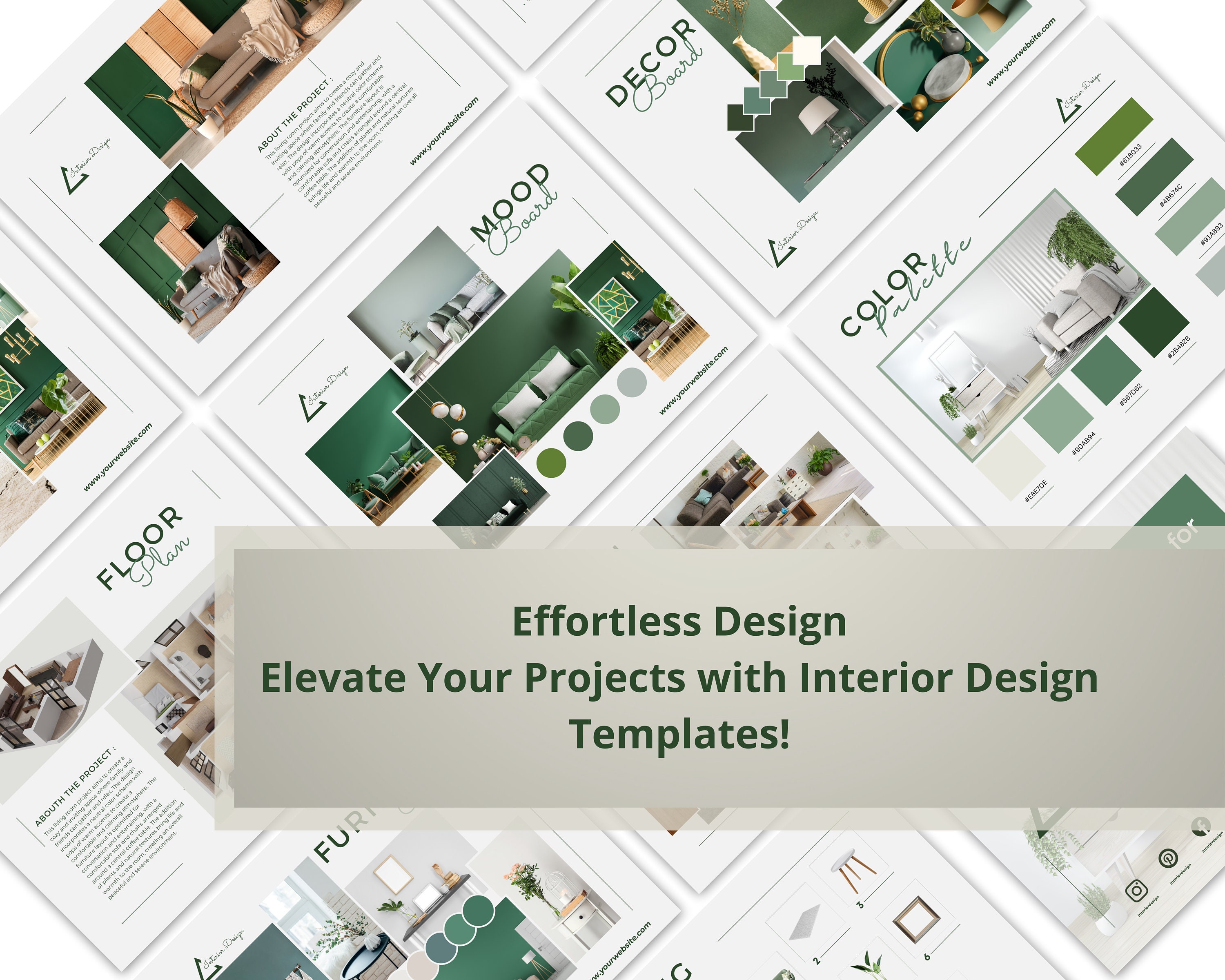 Interior Design Client Presentation, Canva Template, Mood Boards for ...