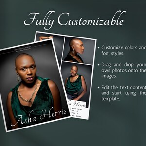 Modeling Comp Card Template, Zed Card Canva Template, Fashion Model ...