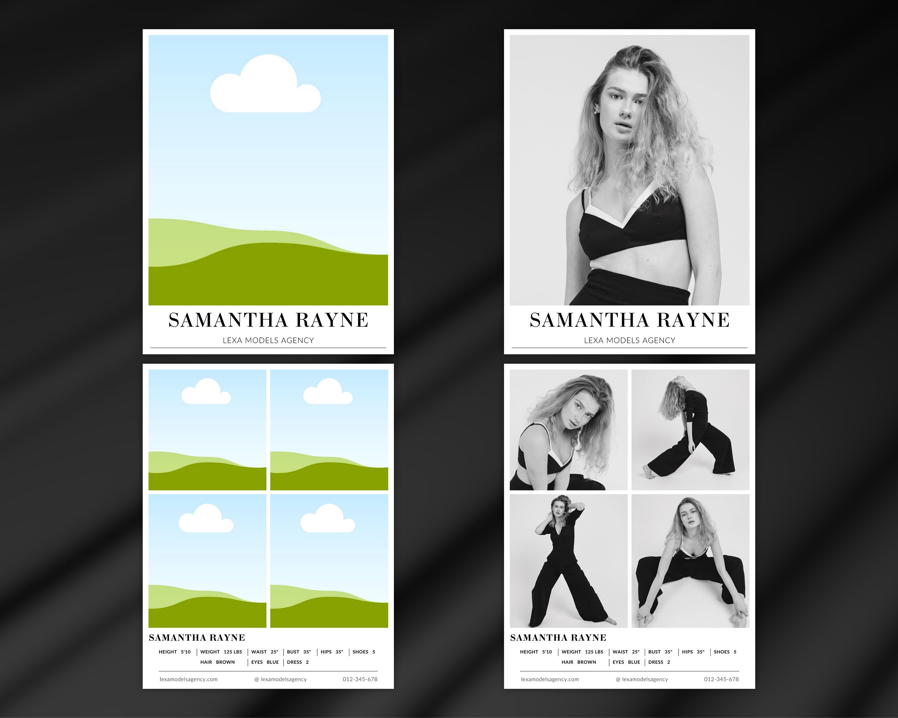 Modeling Comp Card Template, Zed Card Canva Template, Fashion Model ...