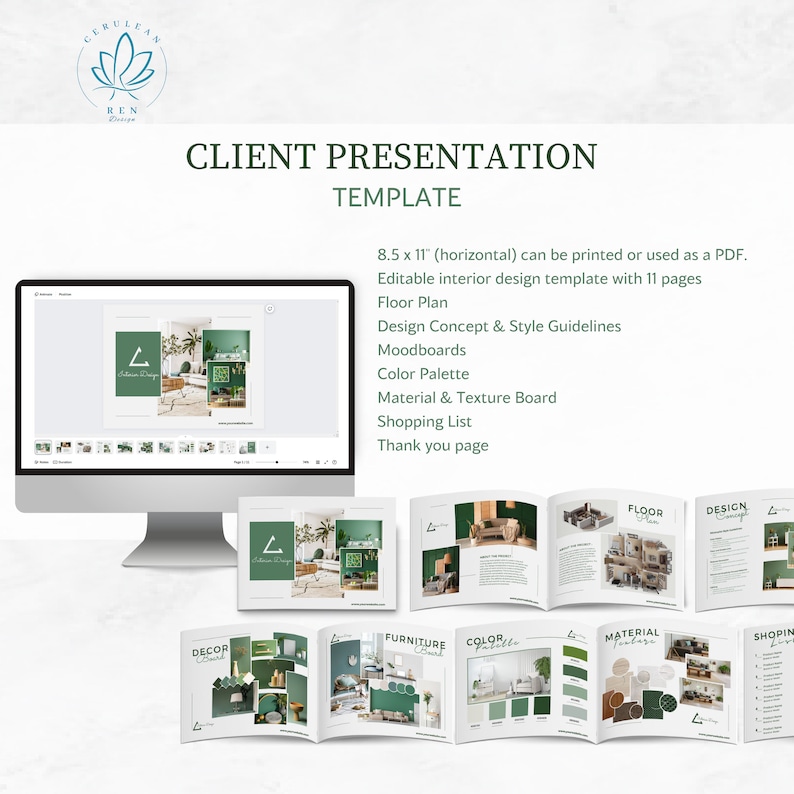 Interior Design Client Presentation Canva Template Mood - Etsy