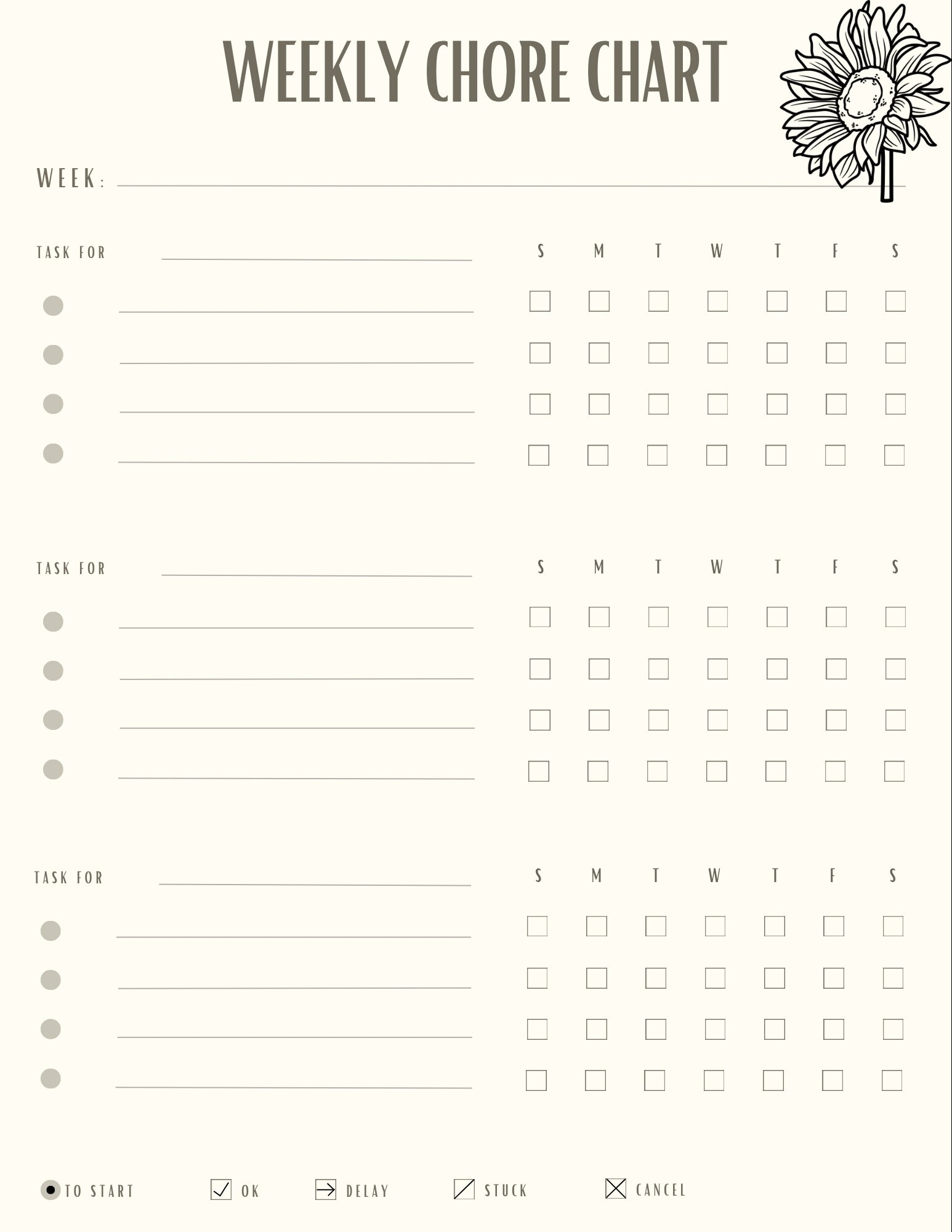 Responsibility Chart, Daily Routine Chart for Kids' Printable Pdf ...