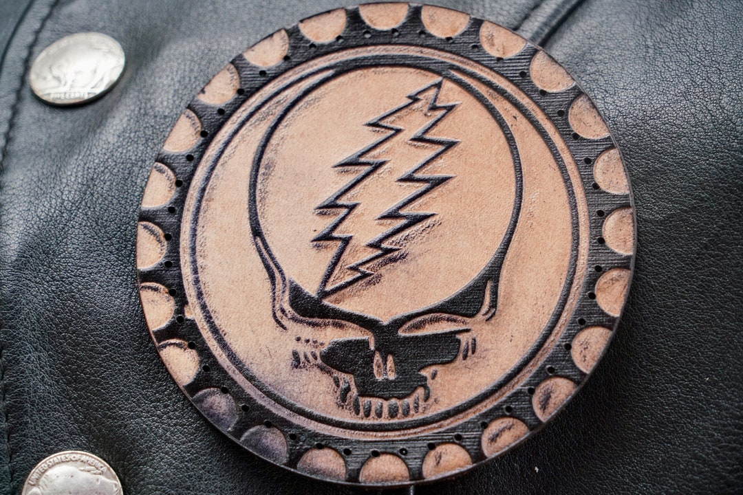 Grateful Dead Patch Leather. Biker Patch. Custom Patches. Grateful Dead ...