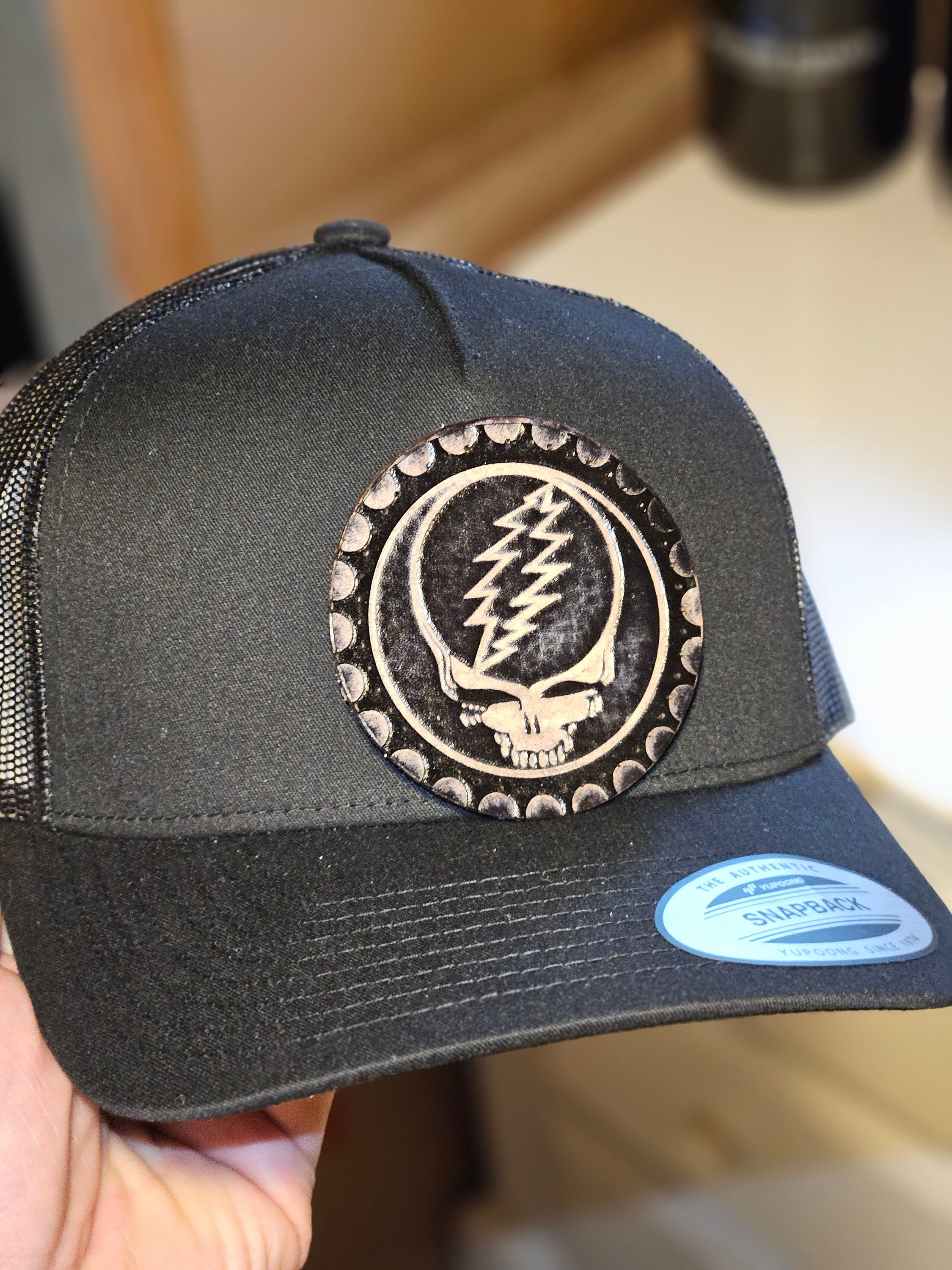Grateful Dead Stealie Patch Leather. Biker Patch. 4 Inch, or 2.75 Inch ...