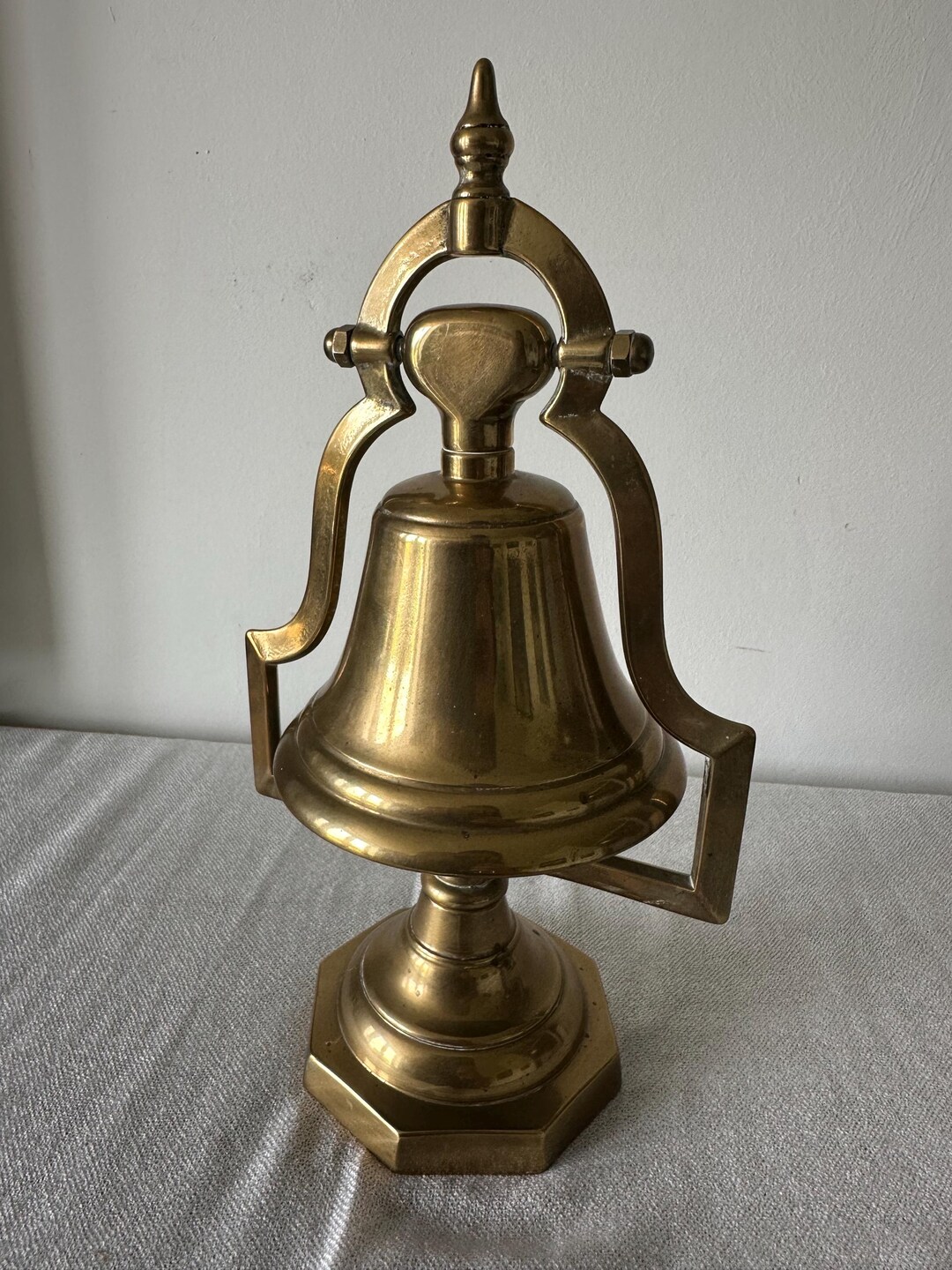 Large Vintage Brass Counter Service Bell – Loud Ring – Heavy Solid ...