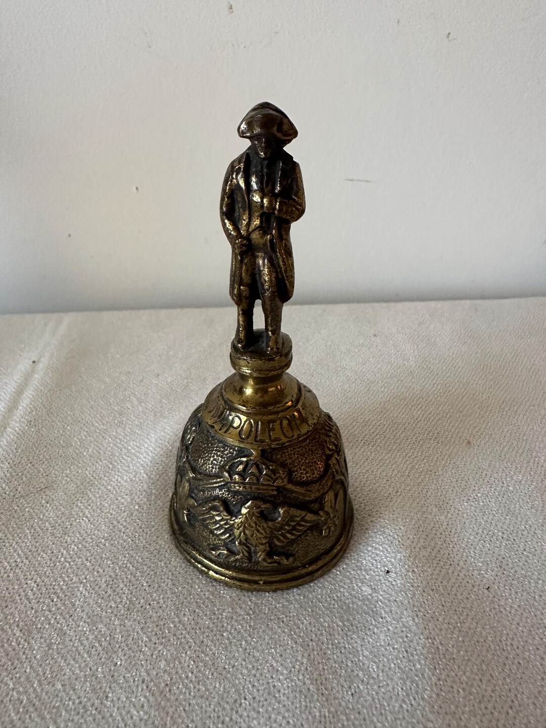 Antique Brass Bell, Waterloo Commemorative With Nelson Statue, Heavy ...