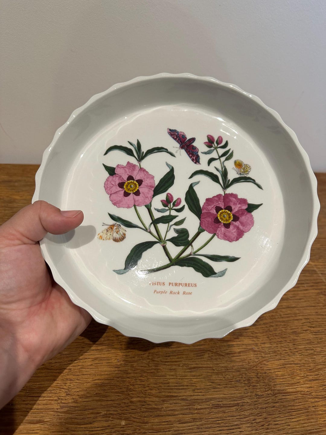 Portmeirion Flan Dish – Botanical Garden Purple Rock Rose – 21cm ...