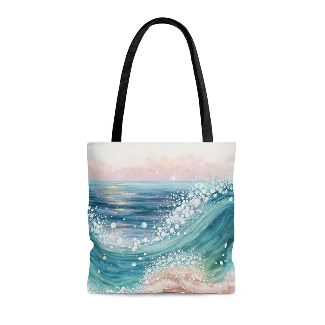 Watercolor Ocean Tote Bag, Travel Bag, Adventure Bag, Beach Bag, Gift ...