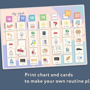 Editable Daily Visual Routine Chart With Routine Cards, Weekly Routine ...