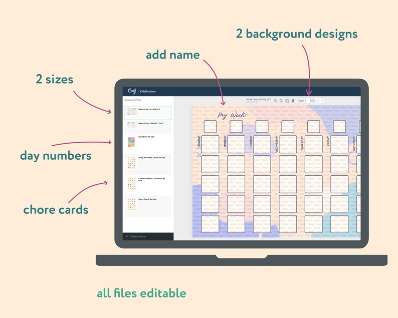 Editable Daily Visual Routine Chart With Routine Cards, Weekly Routine ...