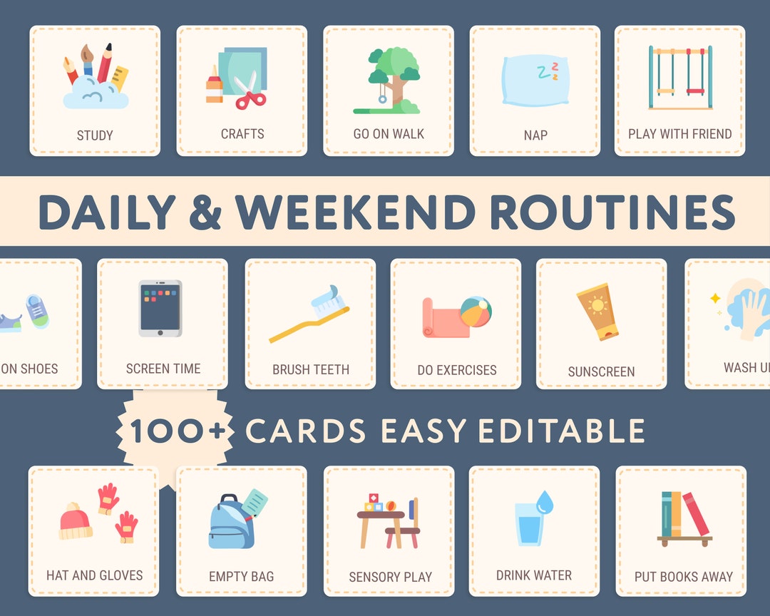 Daily Routine Chore Chart Toddler Routine Daily and Weekly Routine ...