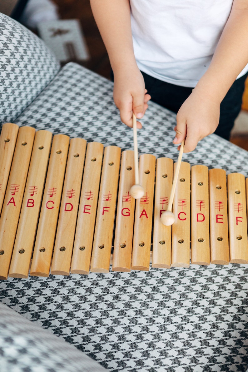 Montessori Wooden Xylophone Toy, Musical Instrument With Mallets - Etsy