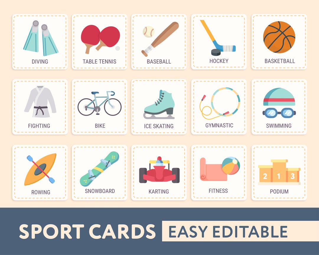 Kids Routine Cards Sport Printable Toddler Routine Cards Editable ...
