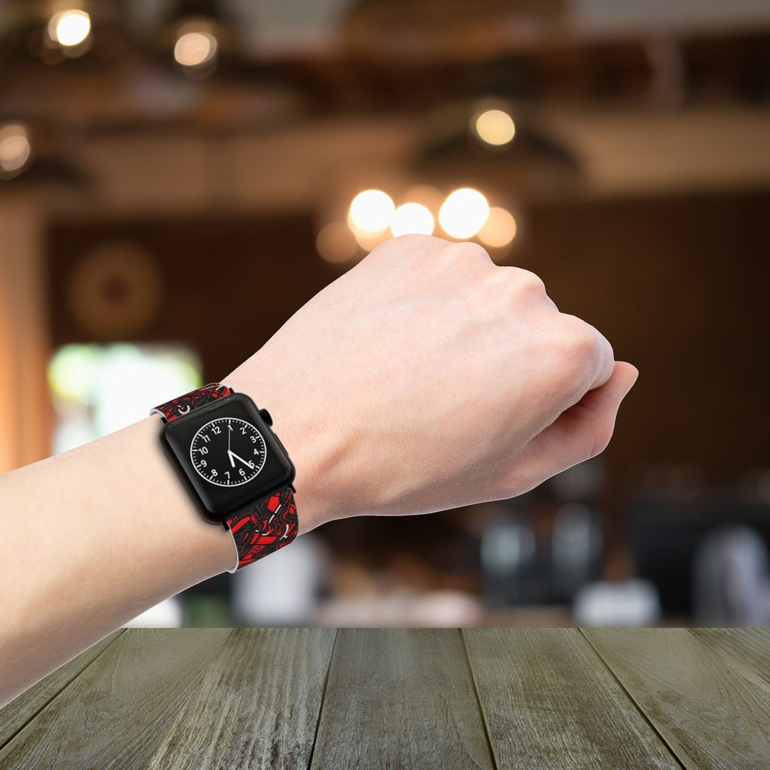 Abstract Black, White, and Red Watch Band/strap for Apple Watch ...
