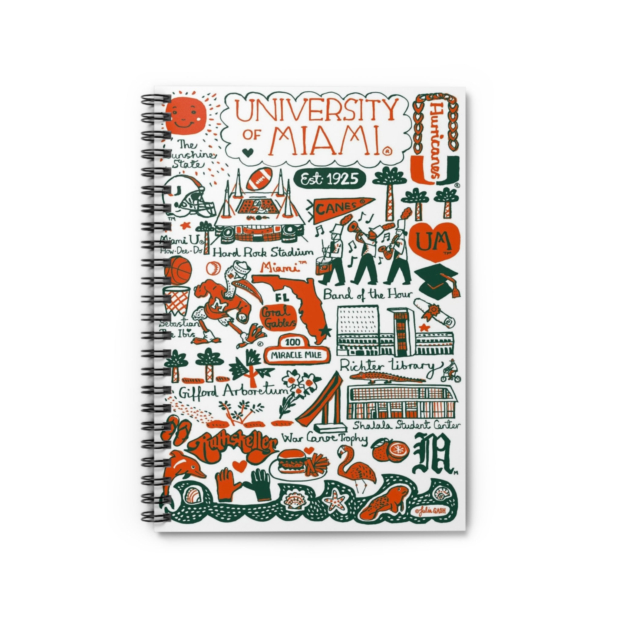 University of Miami Spiral Notebook College Notebook College Materials ...