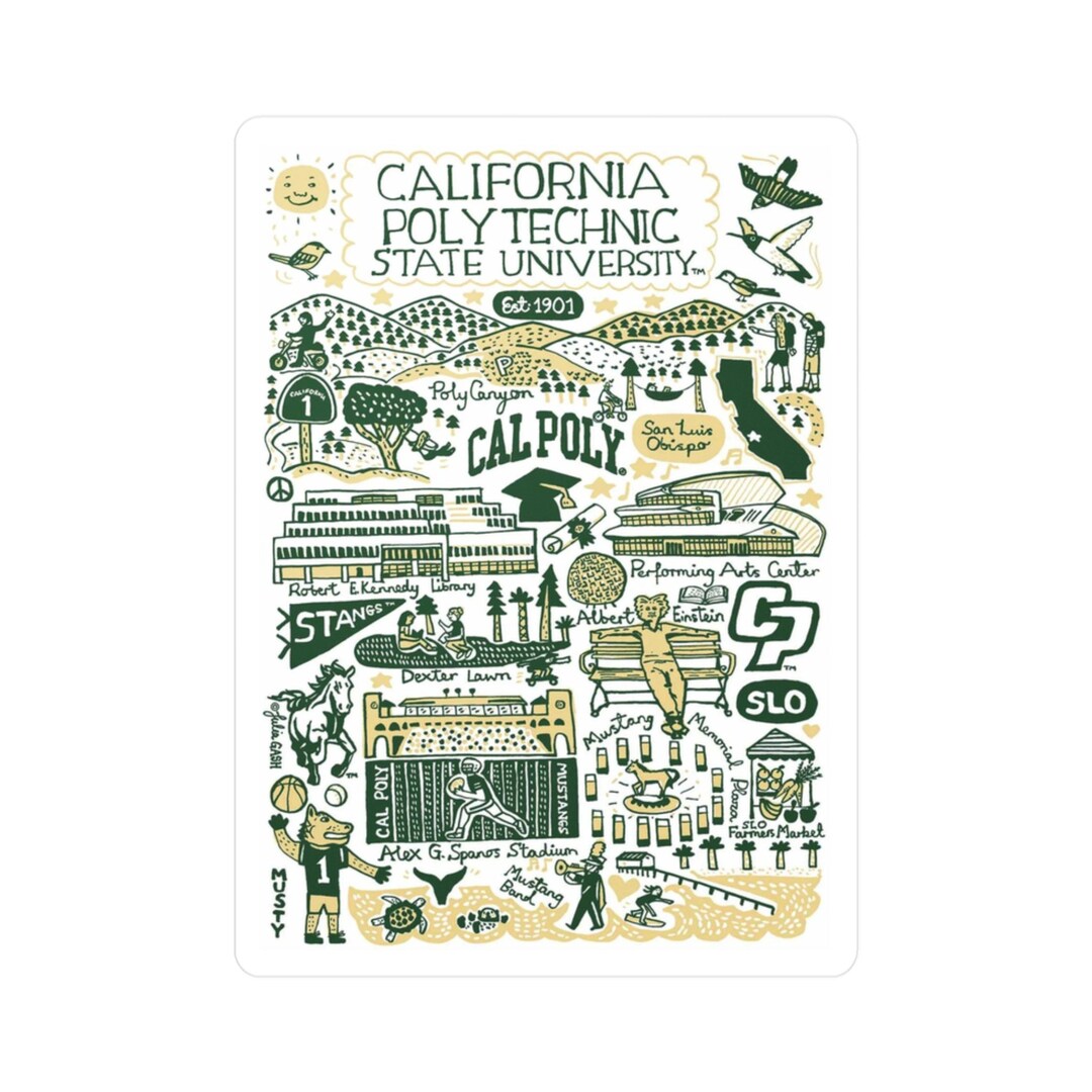 California Polytechnic State University Sticker College Accessory ...