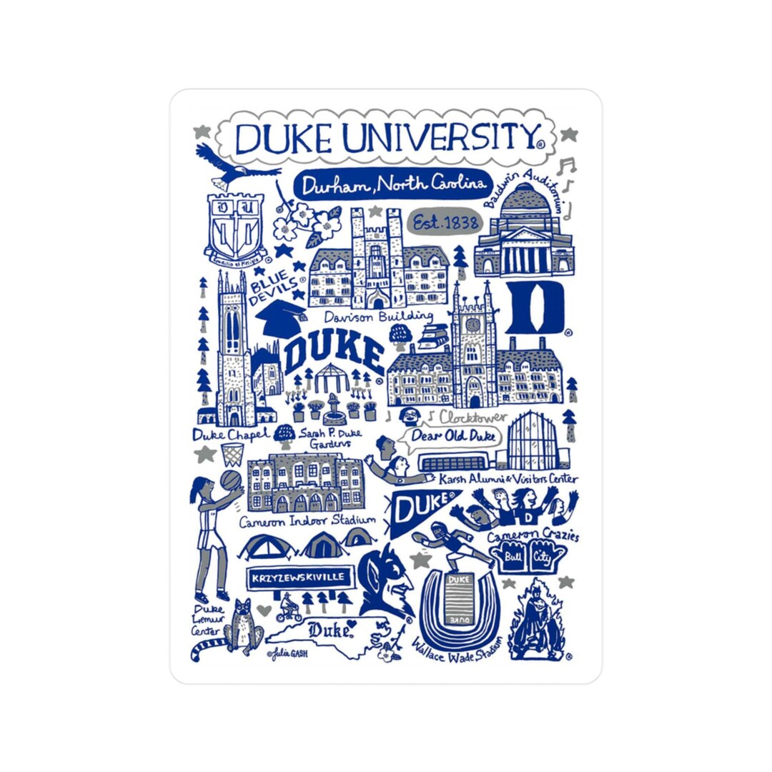 Duke University Sticker College Accessory Custom College Merch - Etsy