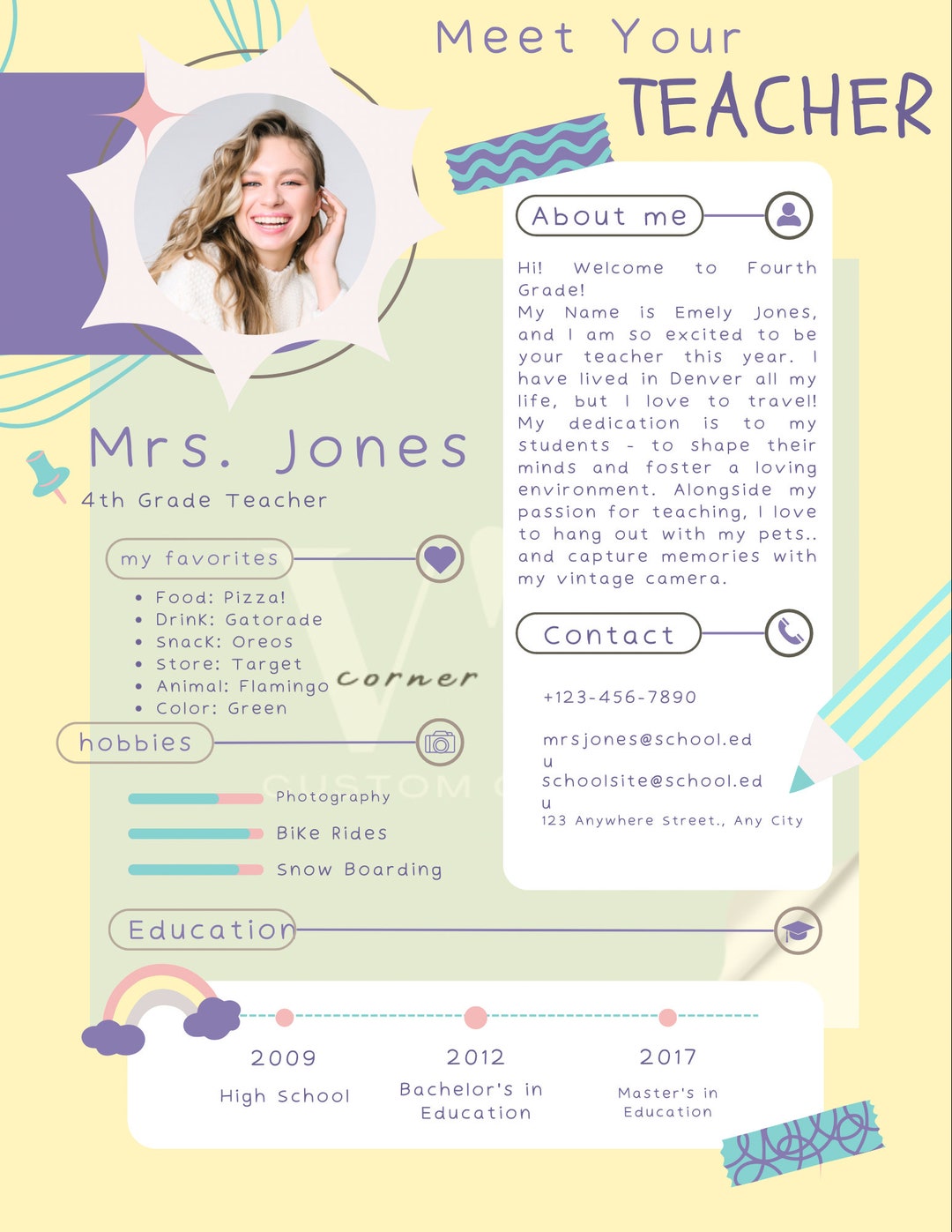 Editable Meet Your Teacher Digital Back to School - Etsy