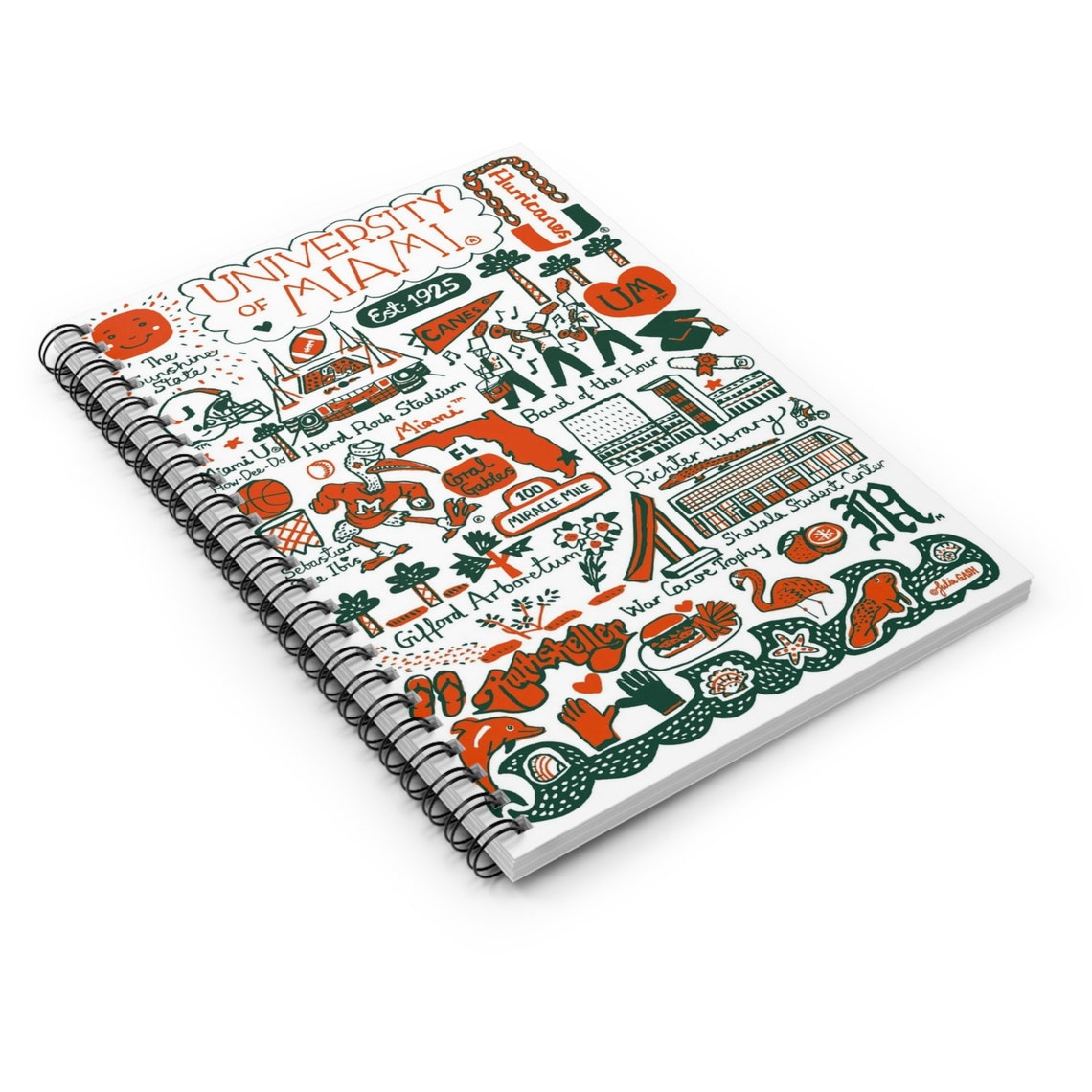 University of Miami Spiral Notebook College Notebook College Materials ...