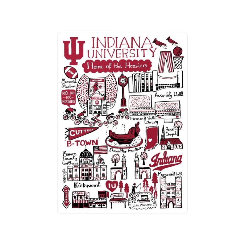 Indiana University Sticker College Accessory Custom College Merch - Etsy