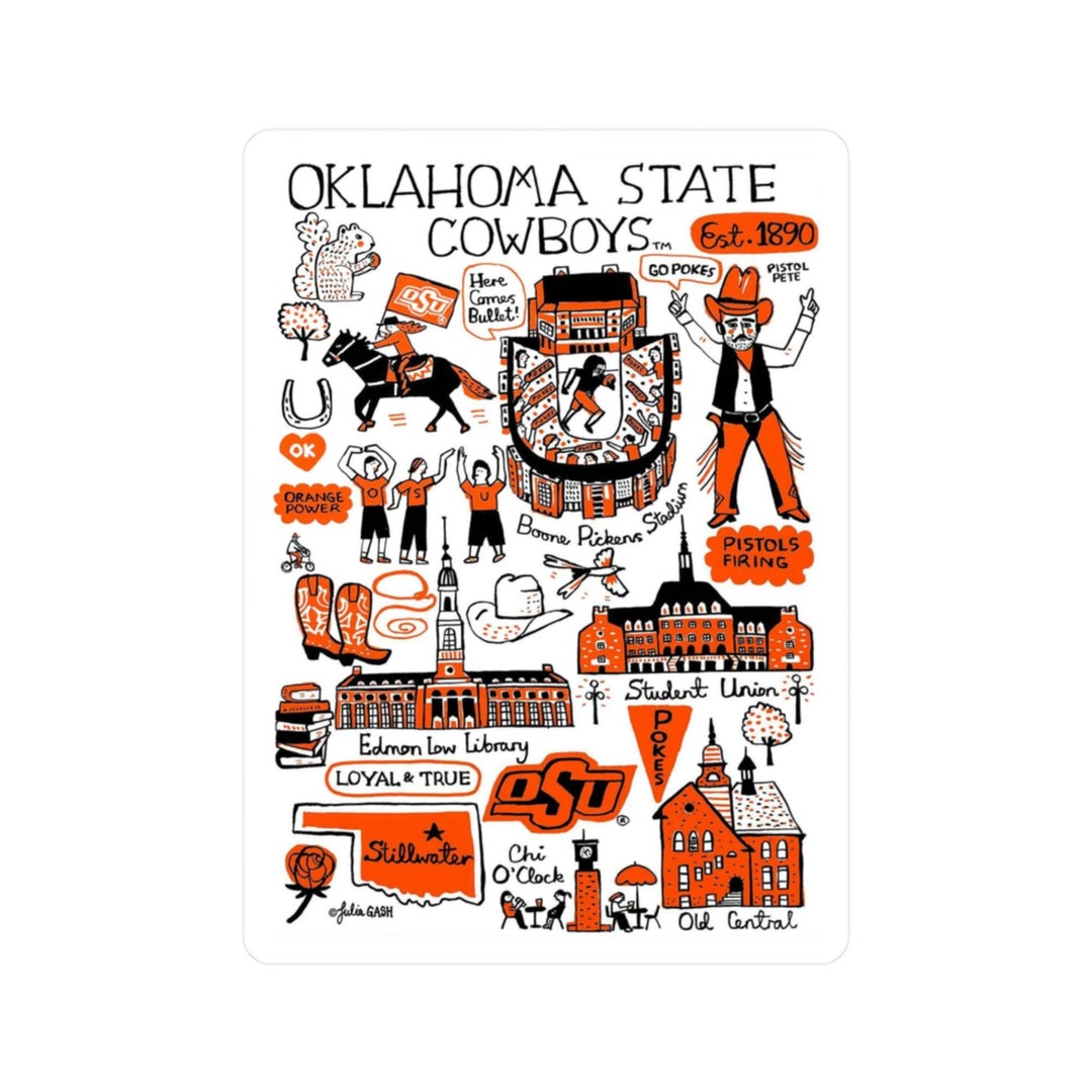 Oklahoma State University Sticker College Accessory Custom College ...