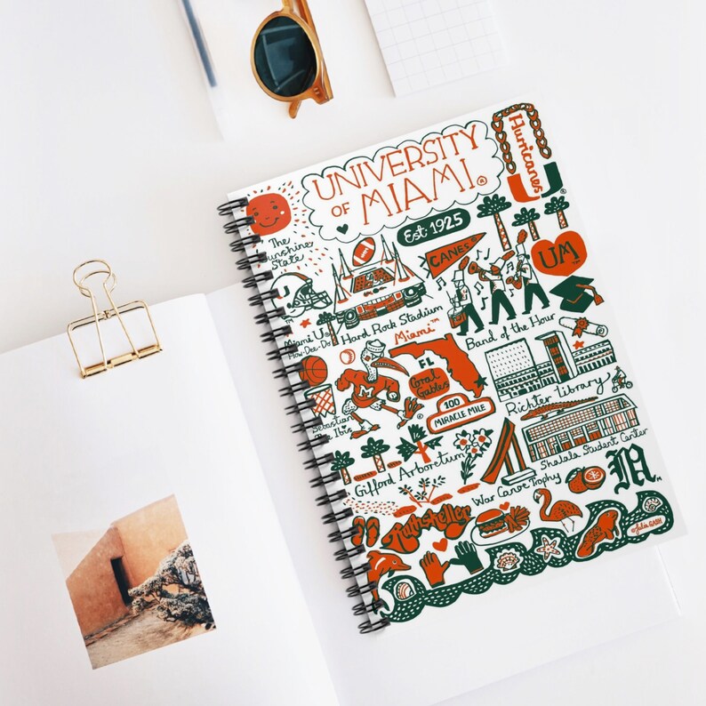 University of Miami Spiral Notebook College Notebook College Materials ...