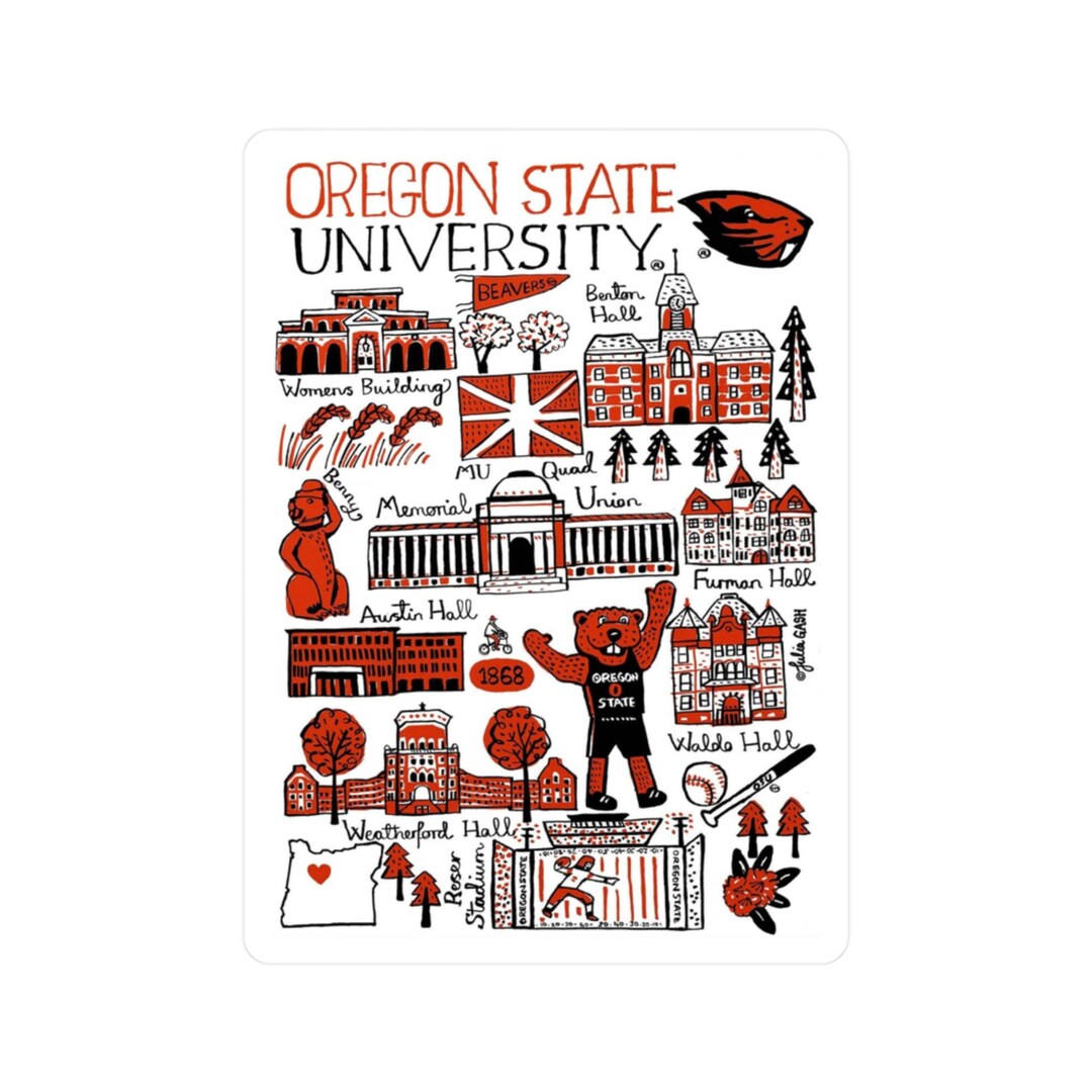 Oregon State University Sticker College Accessory Custom College Merch ...