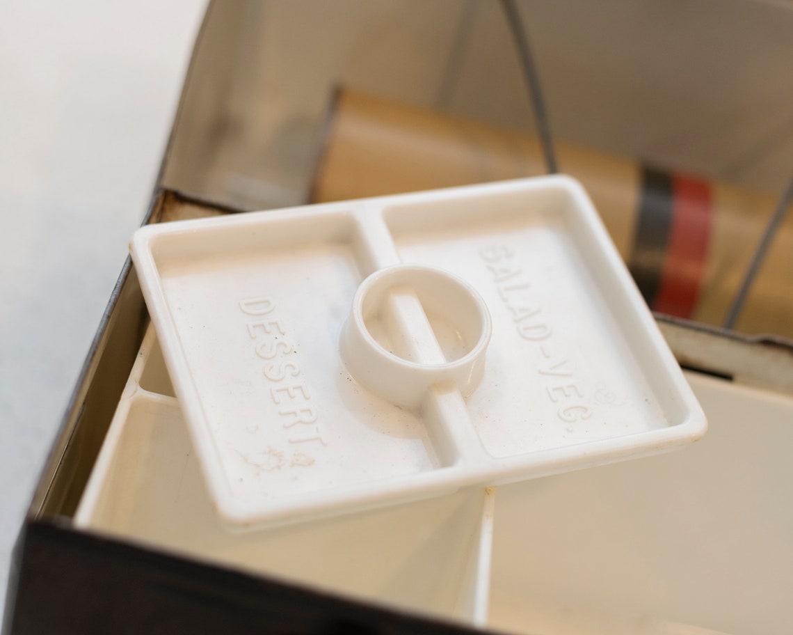 Vintage Black Lunch Pail Box With Thermos Blue Collar America - Etsy