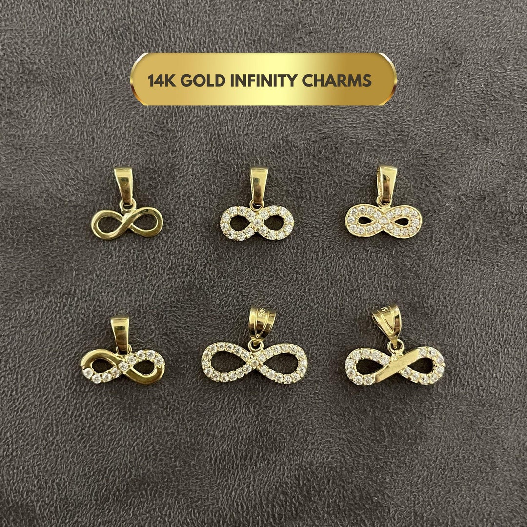 Pave Infinity Charms 14K Gold, Infinity Symbol Charms for Mother's Day ...