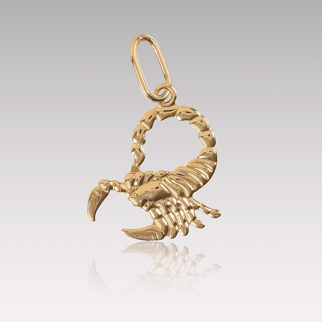 14k Solid Gold Scorpio Pendant • Scorpion King Pendant • Scorpio Zodiac ...
