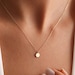 14K Solid Gold Tiny Disc Necklace, Minimalist Polish Round Necklace, Dainty Polished Circle Disc ...