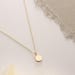 14K Solid Gold Tiny Disc Necklace, Minimalist Polish Round Necklace, Dainty Polished Circle Disc ...
