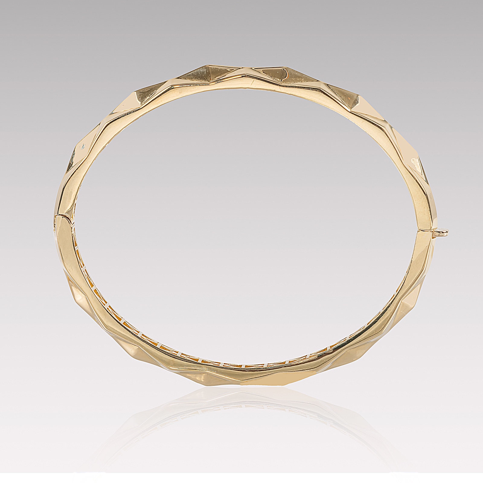 14K Solid Gold Hinged Bangle Bracelet, Twisted Gold Bangle Bracelet ...