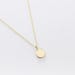 14K Solid Gold Tiny Disc Necklace, Minimalist Polish Round Necklace, Dainty Polished Circle Disc ...